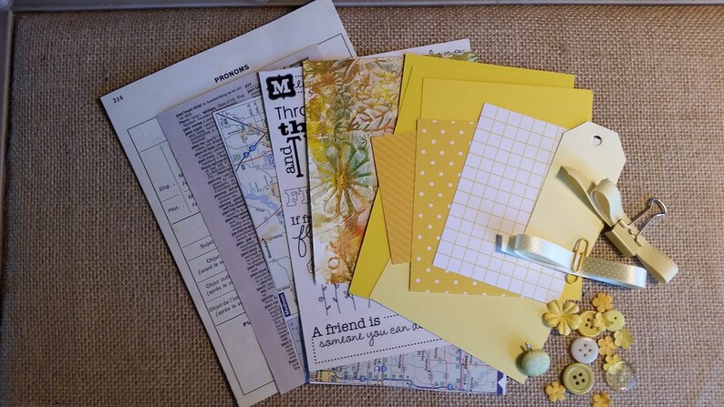Junk Journal Kit; Inspiration Kit; Scrapbook Kit; Smash Book; Yellow ...