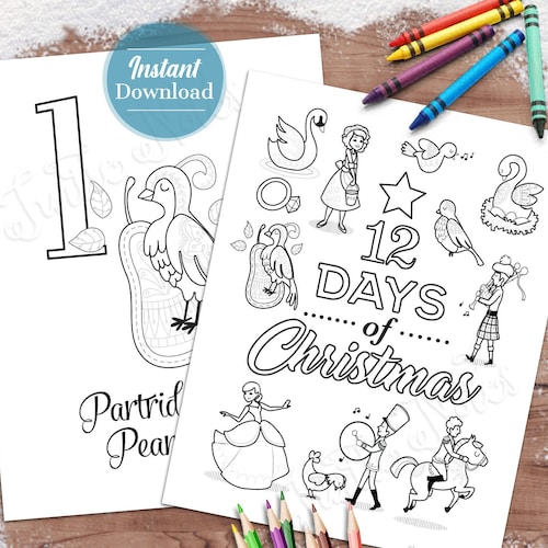 12 Days Of Christmas Coloring Pages Printables