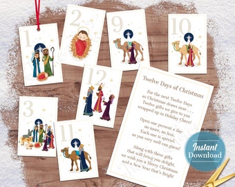Classic Twelve Days of Christmas Gift Tags With Gift Poem Digital ...