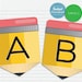 Small Yellow Pencil Back to School : Printable Banner All Letters and 0 ...
