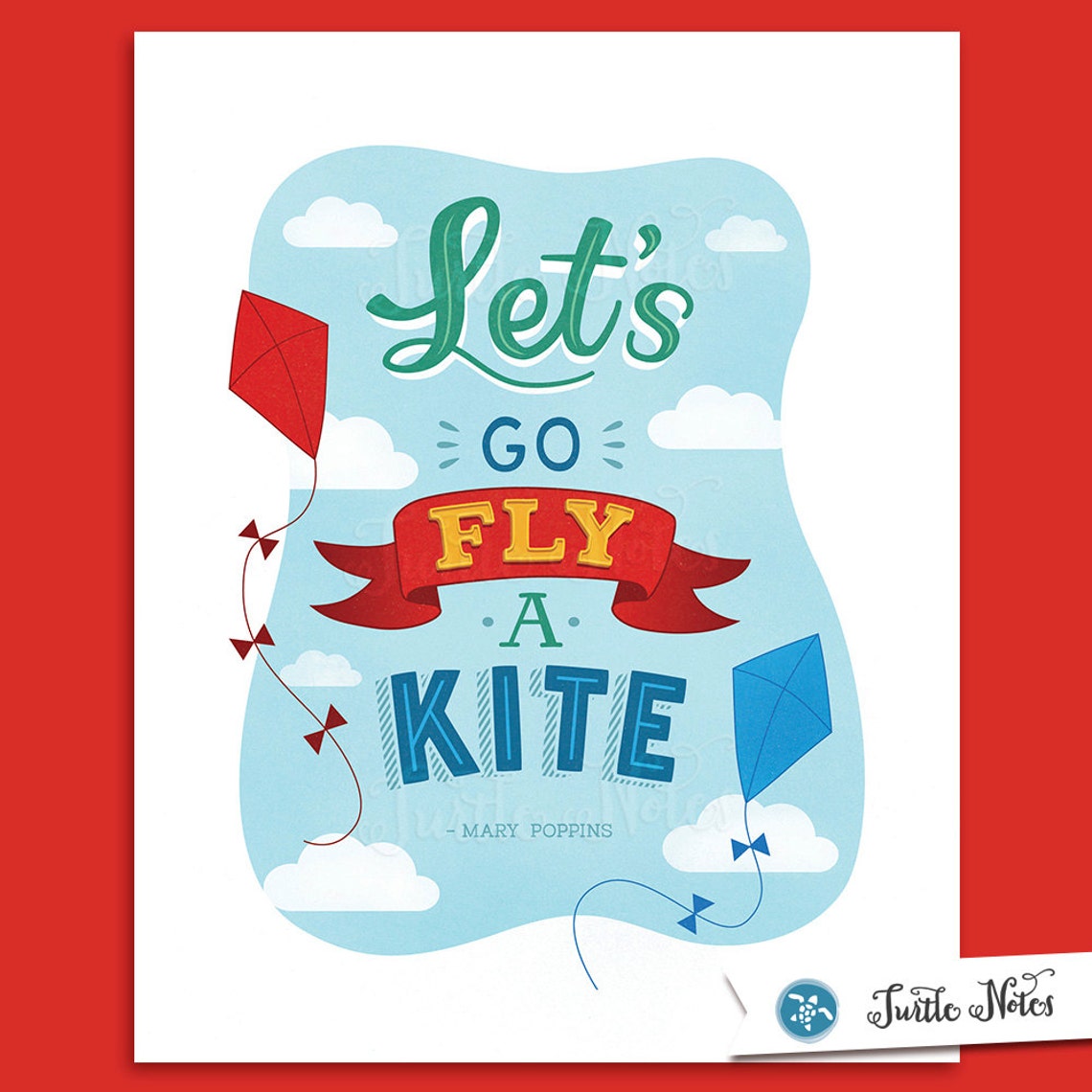Let's Go Fly a Kite 02 : Hand Lettered Printable 8 X 10 - Etsy