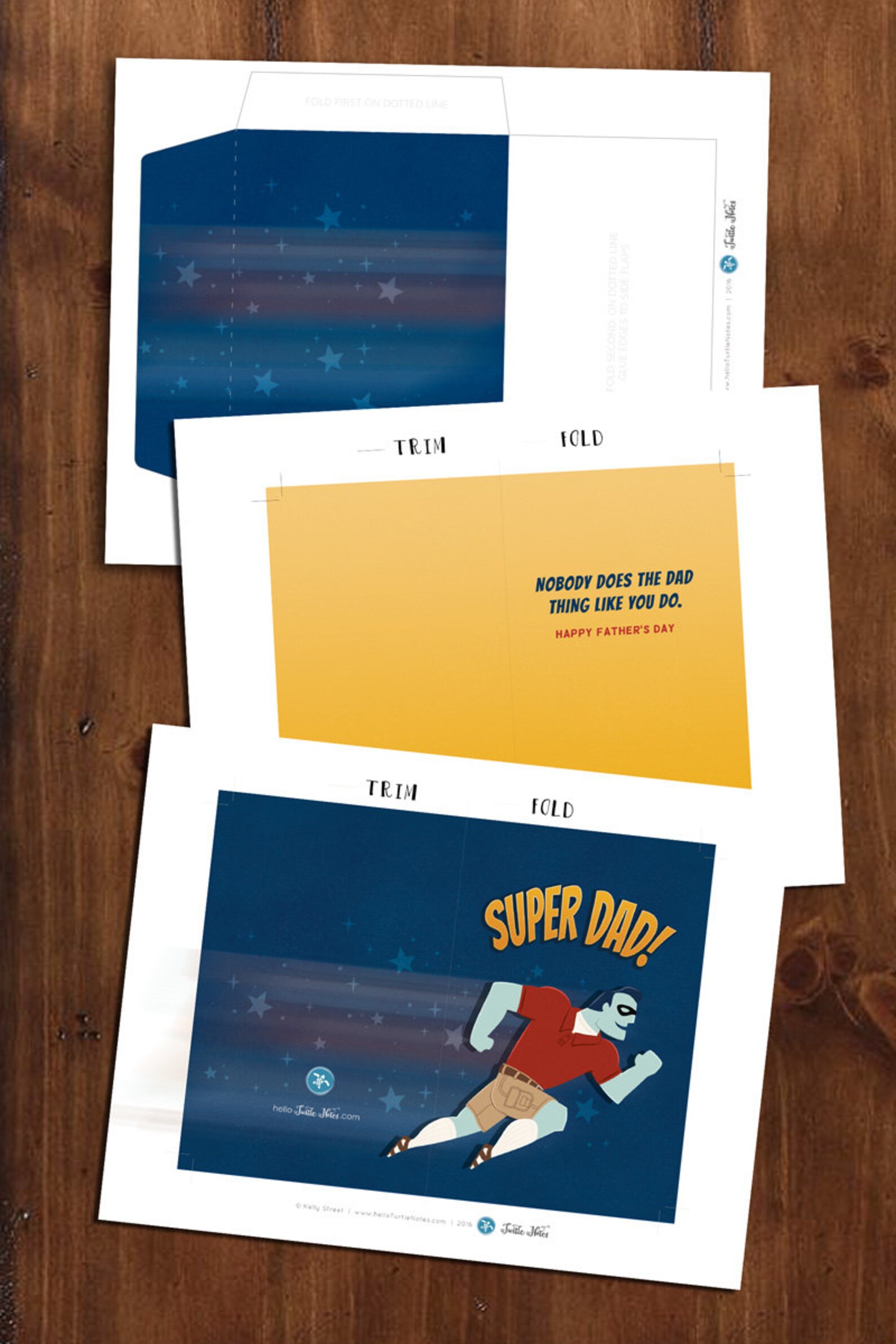 Super Dad Super Hero Themed Printable Father's Day Card | Etsy