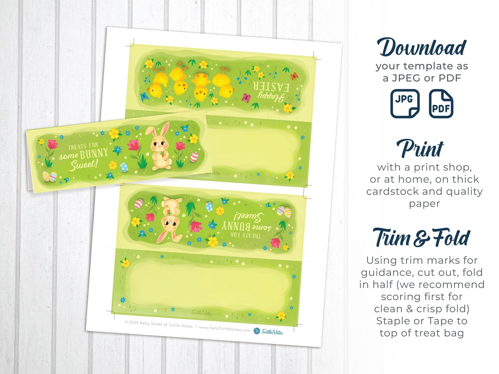 Printable Easter Treat Bag Toppers: Storybook Illustration Bunny ...