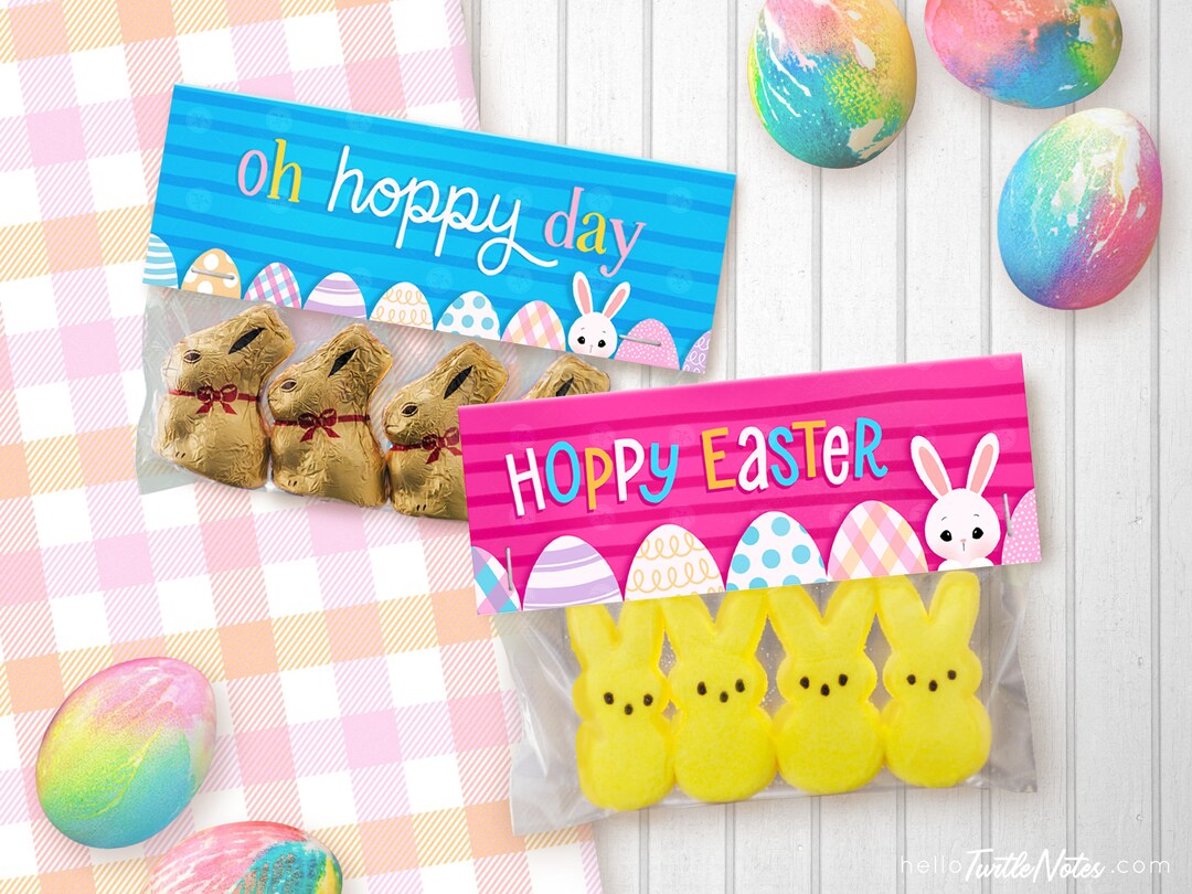 Printable Easter Treat Bag Toppers | Happy Easter & Oh Hoppy Day | 2 ...