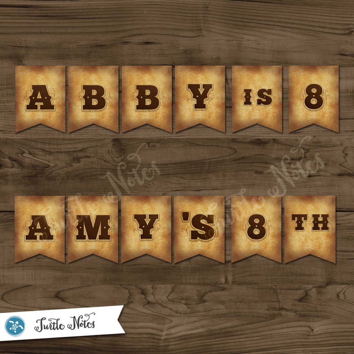 Large Western Themed Banner : Printable Banner All Letters 0-9 Numbers ...