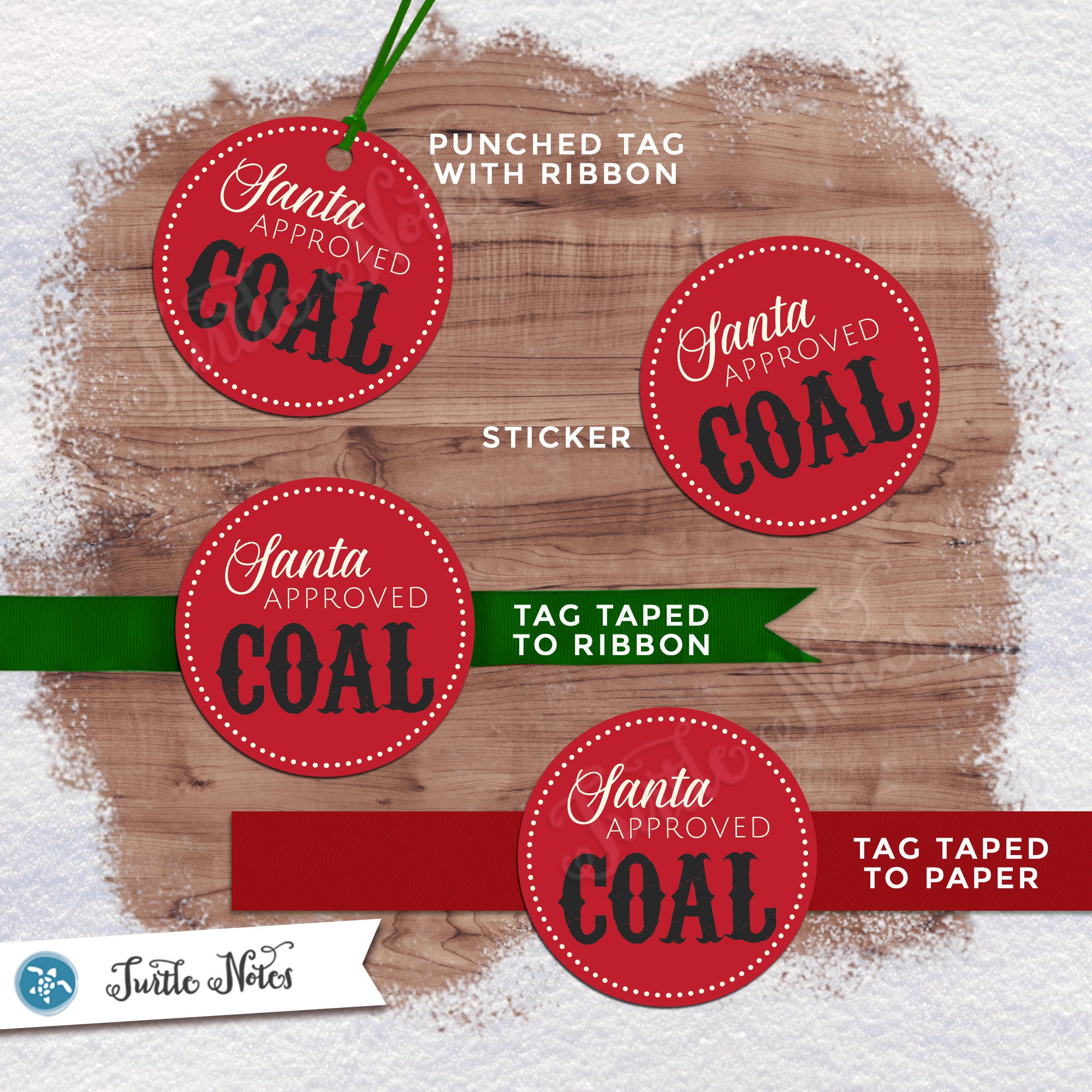 Santa Approved Coal Tag Variation 05 Digital Printable Gift Tags ...