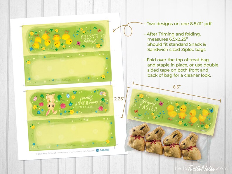 Printable Easter Treat Bag Toppers: Storybook Illustration Bunny ...