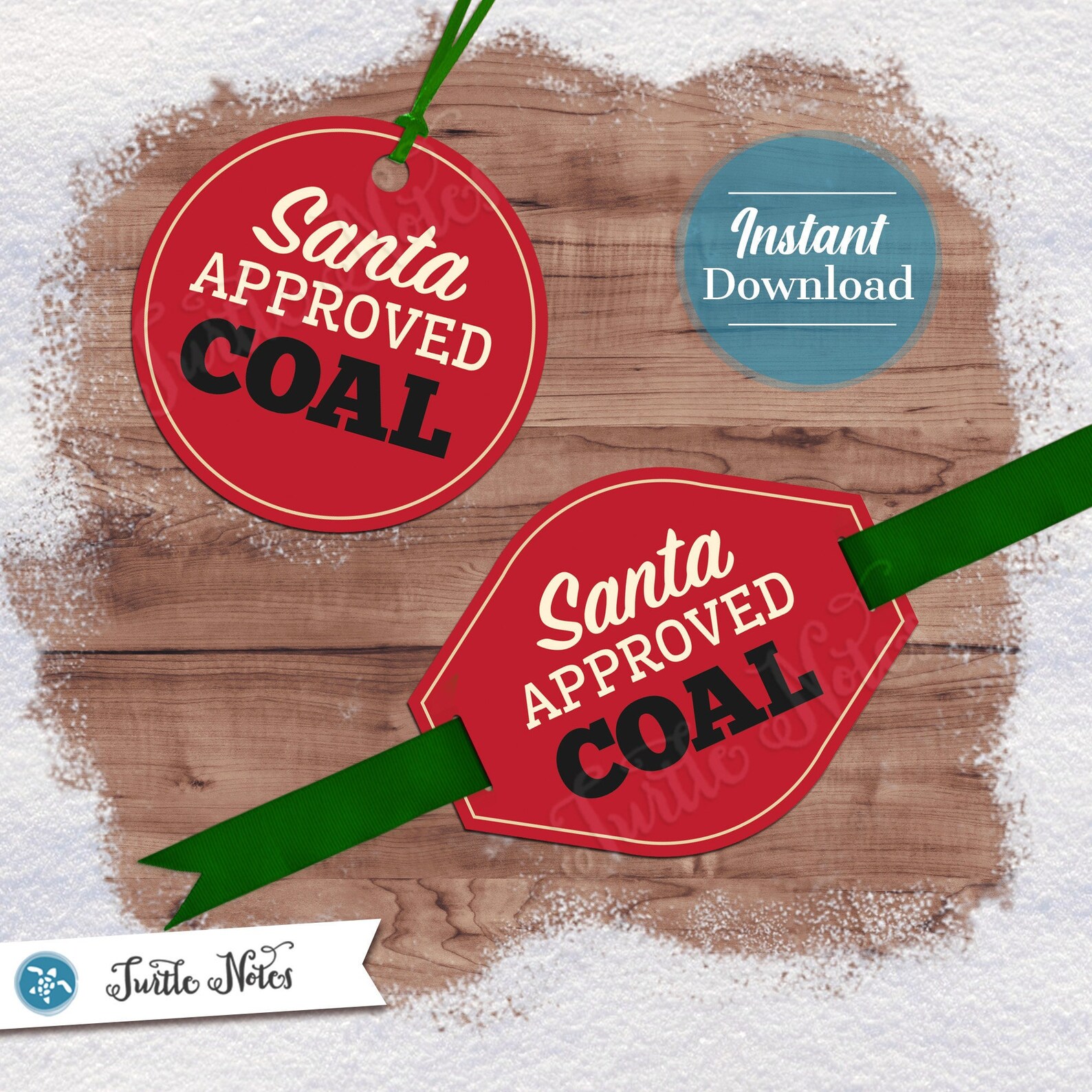 Santa Approved Coal Tag Variation 09 Digital Printable Gift Tags ...