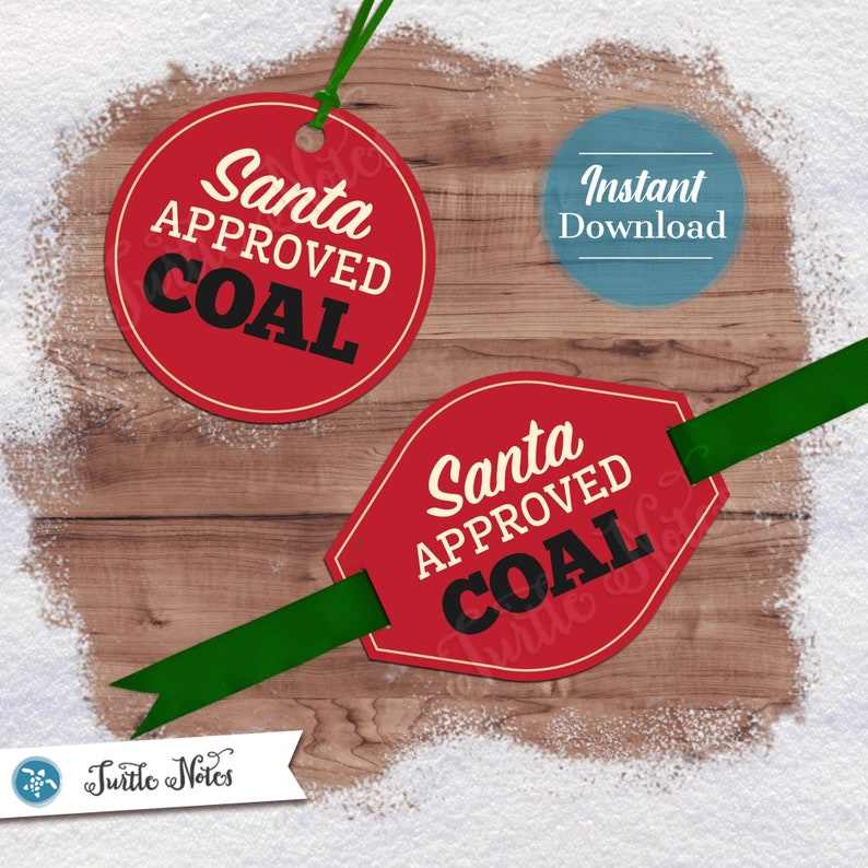 Santa Approved Coal Tag Variation 09 Digital Printable Gift Tags ...