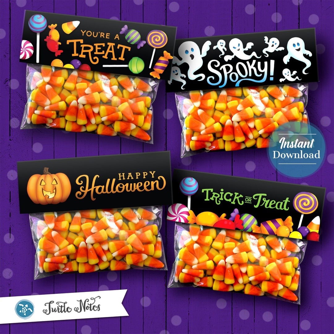 Printable Halloween Treat Bag Toppers | Trick-or-treat Favor Tags ...