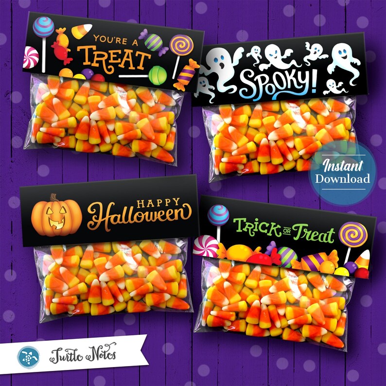 4 Printable Halloween Treat Bag Toppers | Read Full Listing Before ...