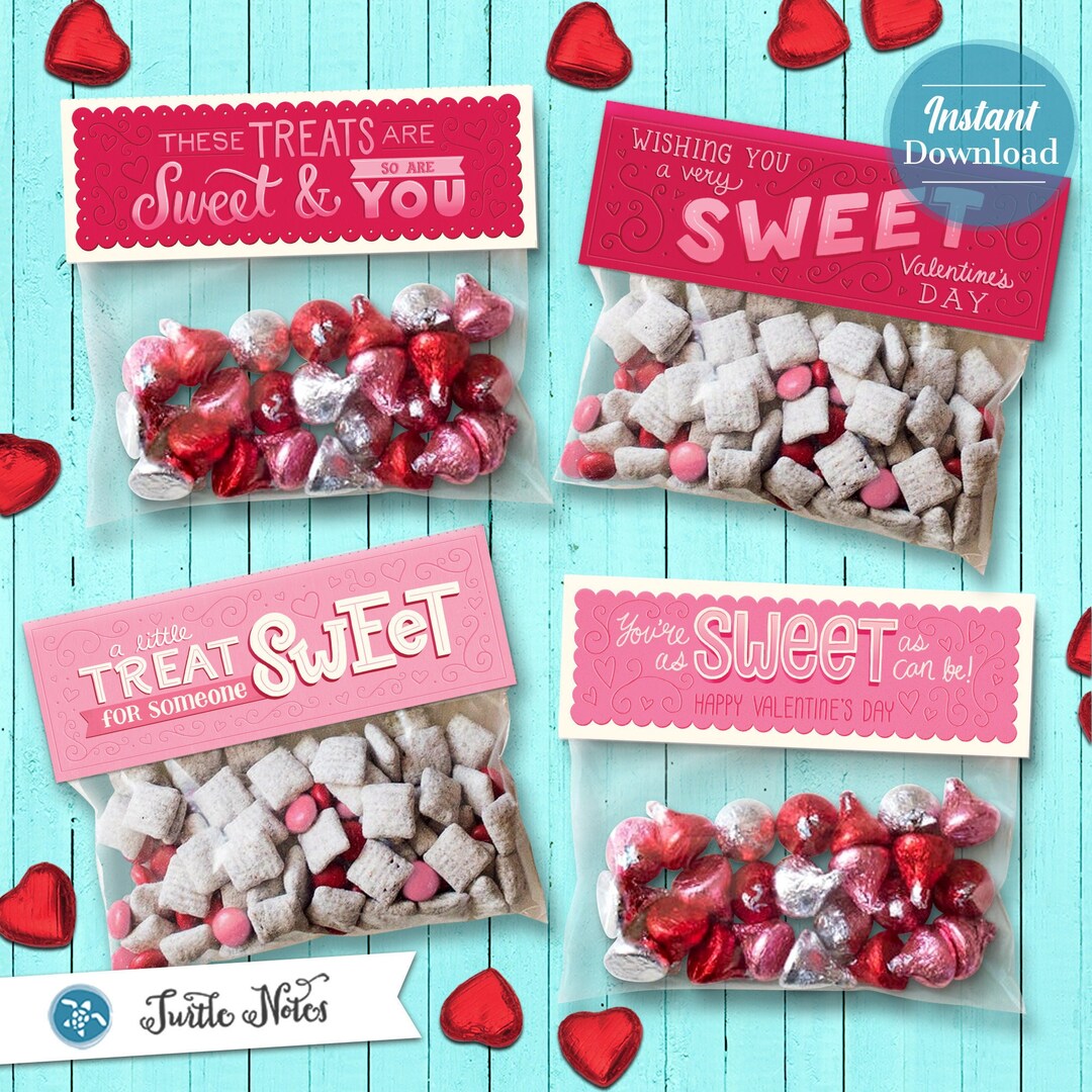 4 Printable Sweet Valentine Treat Bag Toppers | Read Full Listing ...