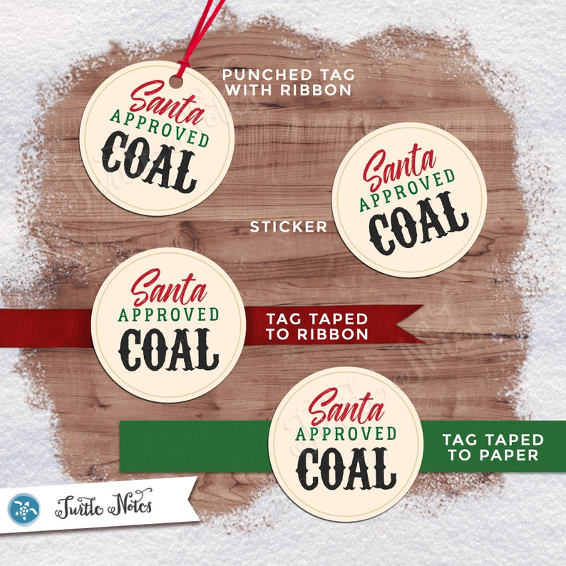 Santa Approved Coal Tag Variation 08 Digital Printable Gift Tags ...