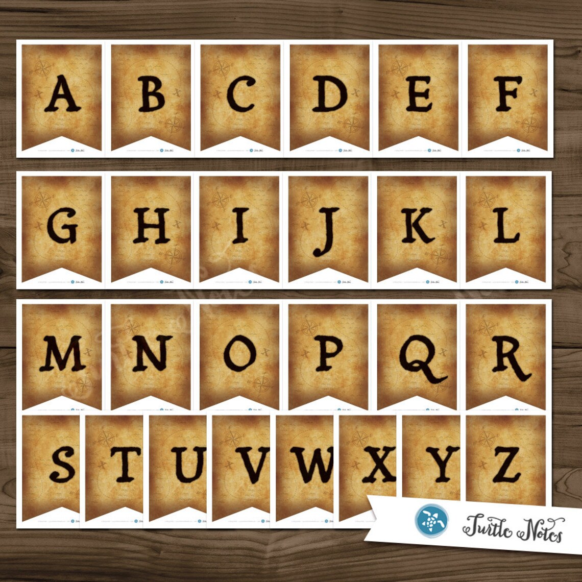 Large Pirate Treasure Map Themed Banner : Printable Banner All Letters ...