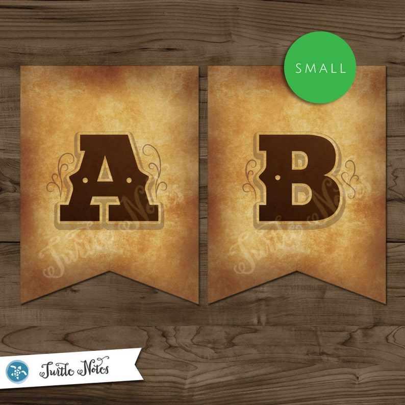 Small Western Themed Banner : Printable Banner All Letters 0-9 | Etsy