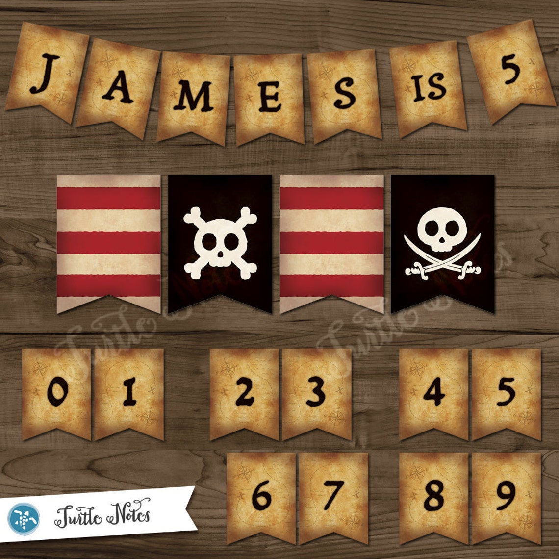 Small Pirate Treasure Map Themed Banner : Printable Banner All Letters ...