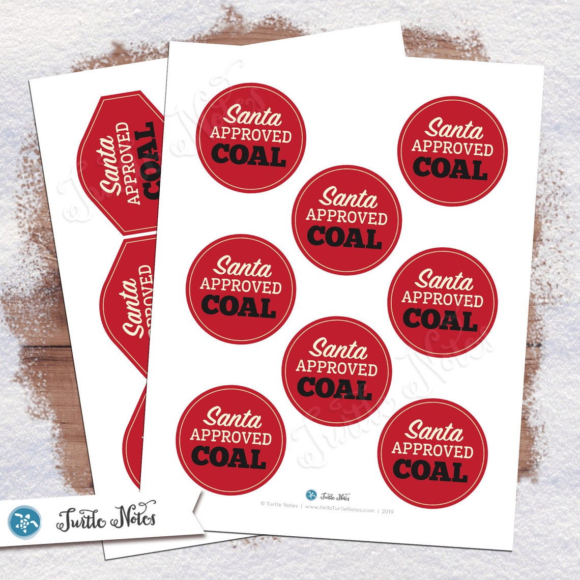 Santa Approved Coal Tag Variation 09 Digital Printable Gift Tags ...