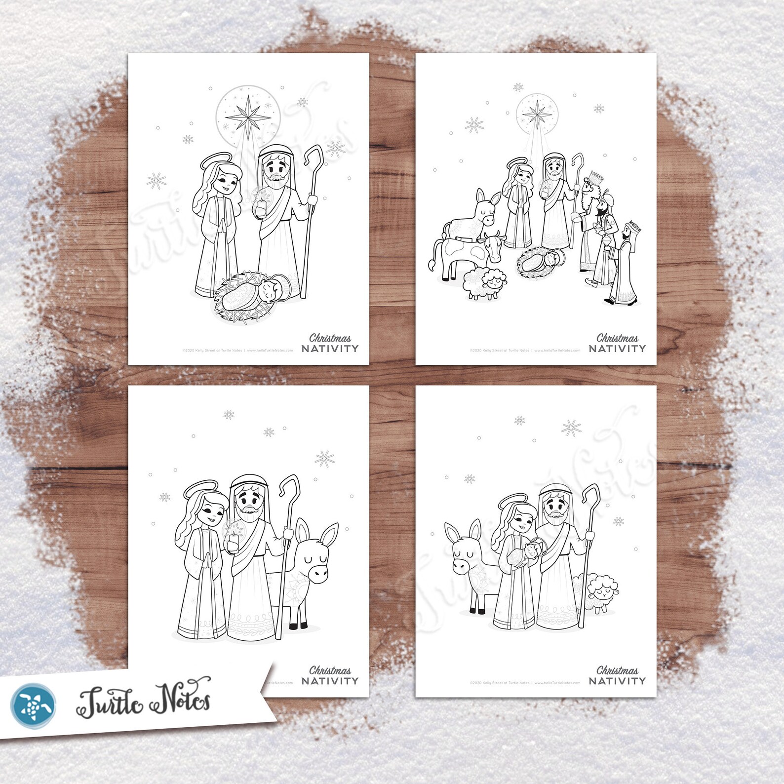 Christmas Nativity Printable Coloring Pages | 12 Digital, Printable ...
