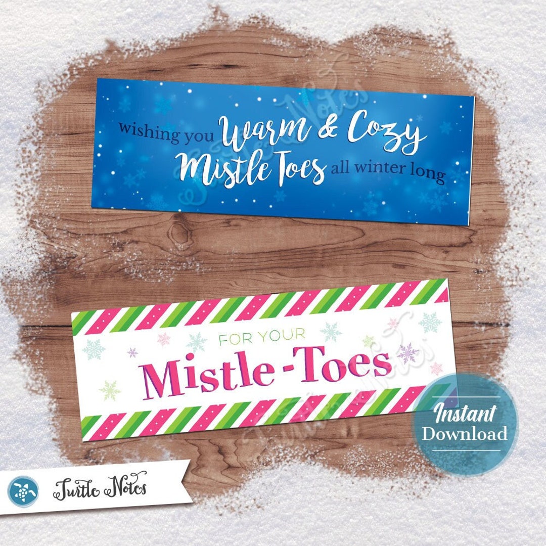 2 Printable Christmas Treat Bag Toppers | Editable Mistle-toes Themed ...