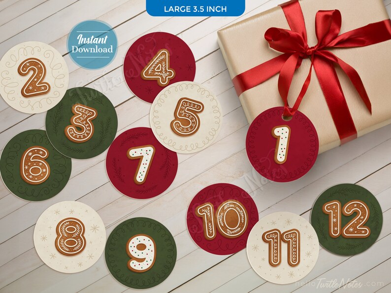 Gingerbread Twelve Days of Christmas Gift Tags & Gift Poem | Printable ...