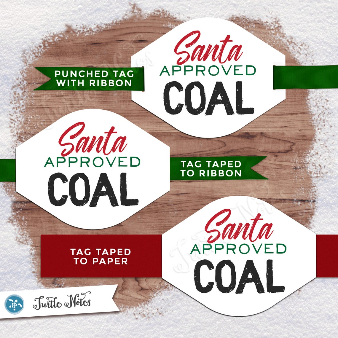 Santa Approved Coal Tag Variation 10 Digital Printable Gift Tags ...