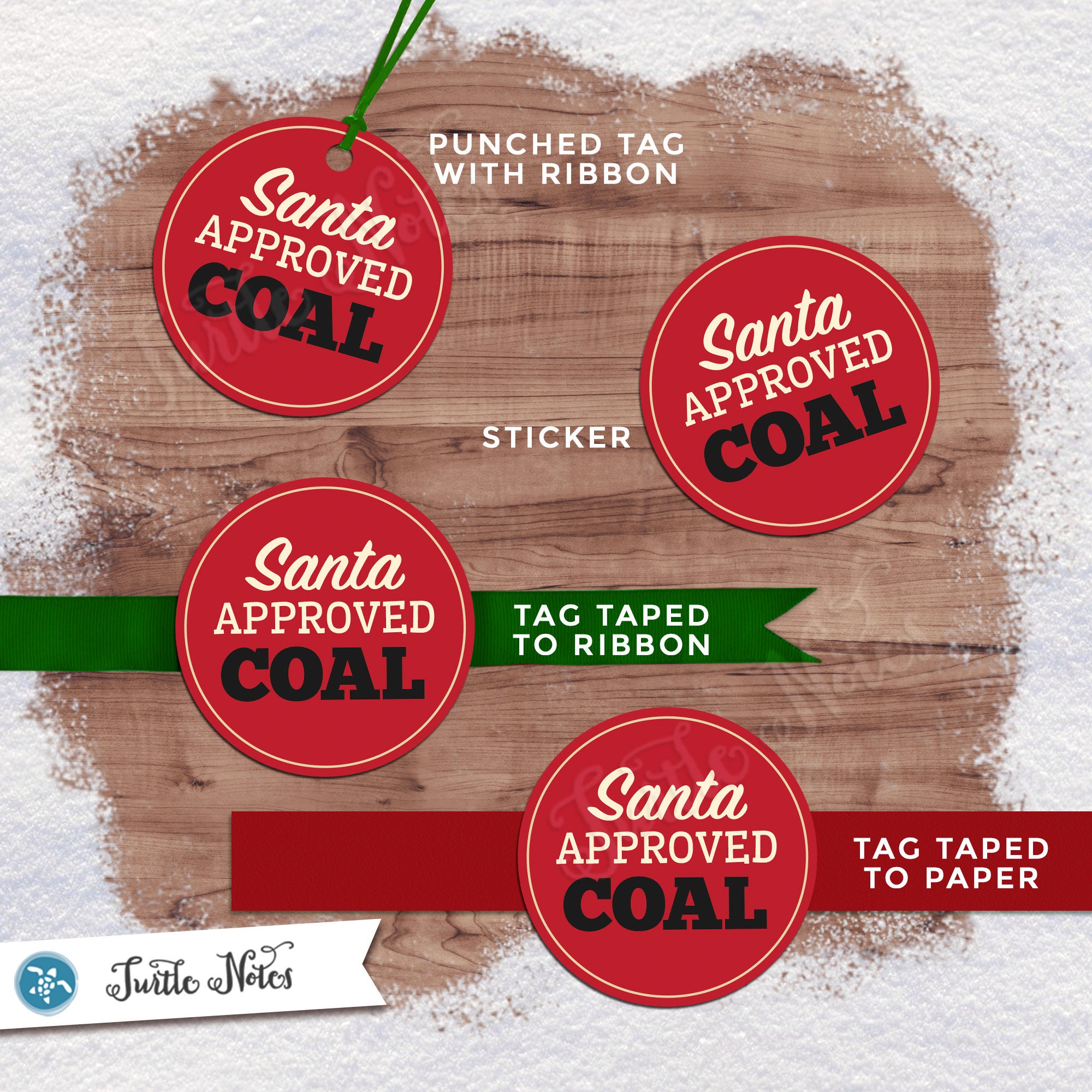Santa Approved Coal Tag Variation 09 Digital Printable Gift Tags ...