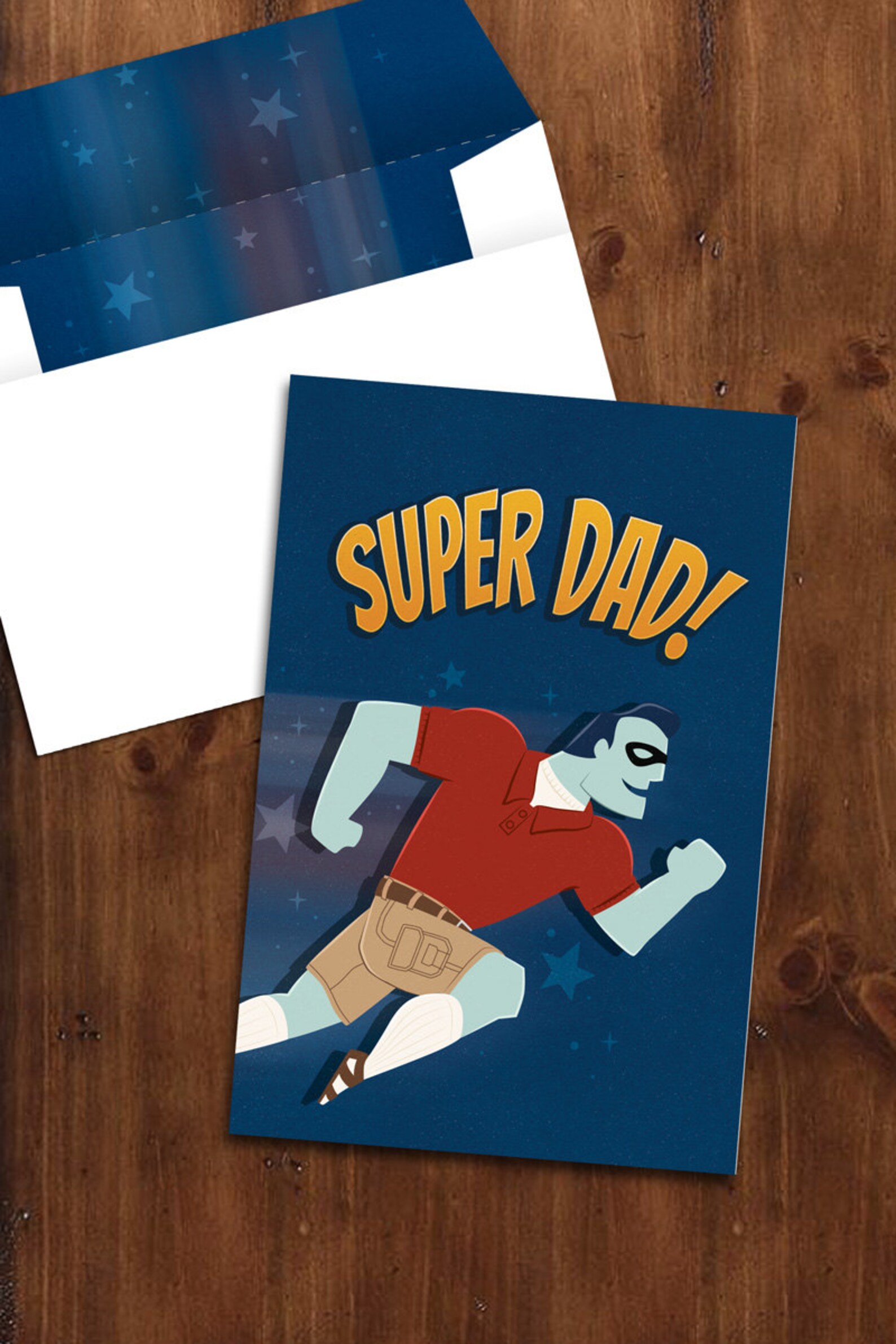 Super Dad Super Hero Themed Printable Father's Day Card | Etsy