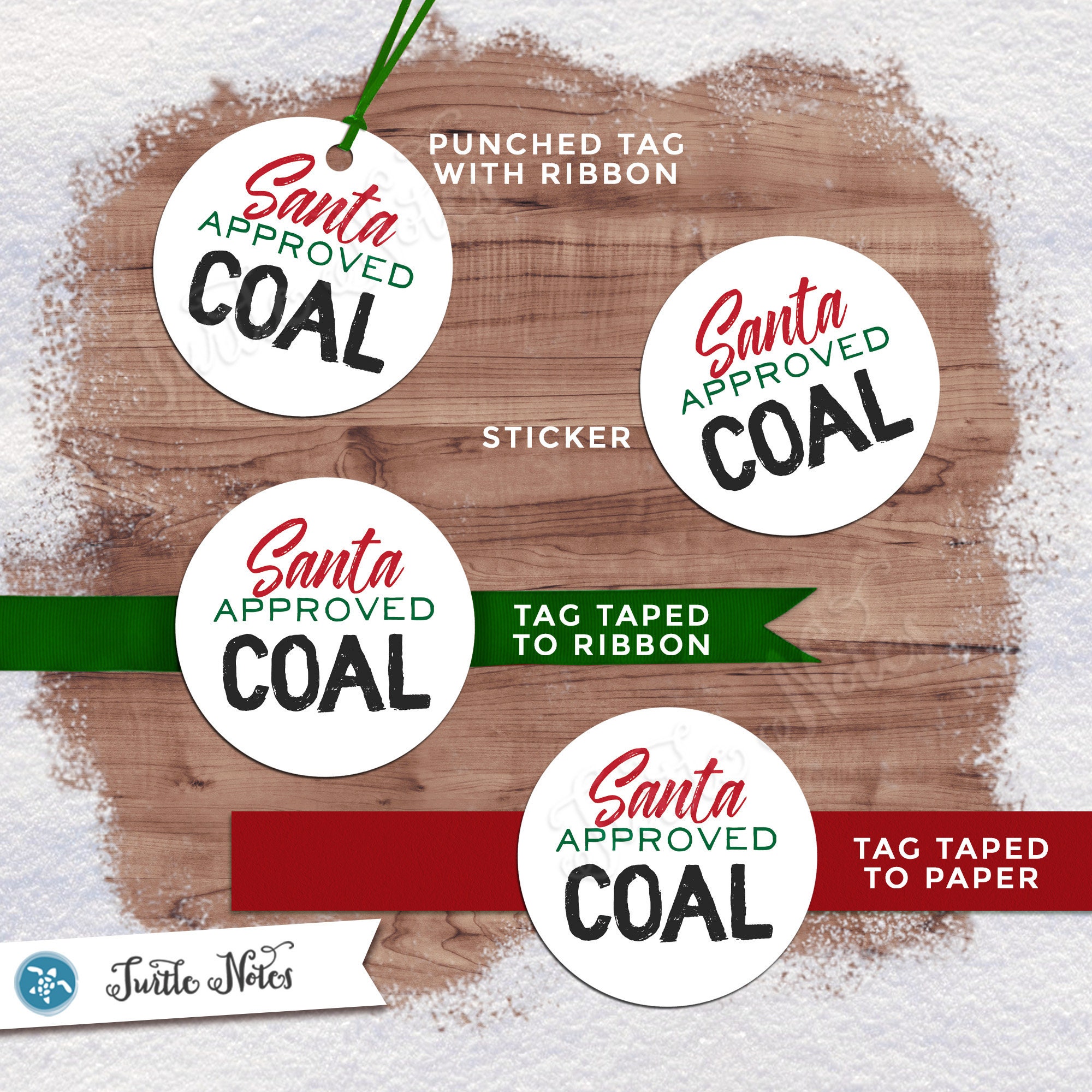 Santa Approved Coal Tag Variation 10 Digital Printable Gift Tags ...