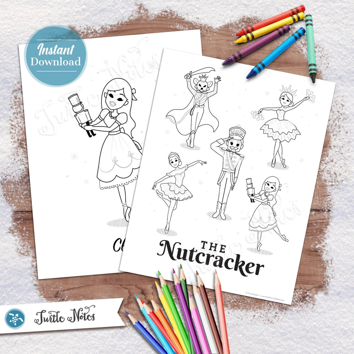 Nutcracker 13 Coloring Pages: Christmas Printables (PDF & JPEG) - Etsy