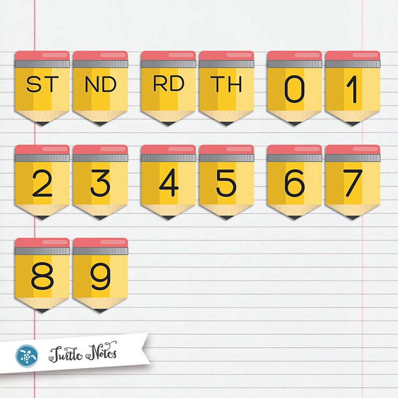 Small Yellow Pencil Back to School : Printable Banner All Letters and 0 ...