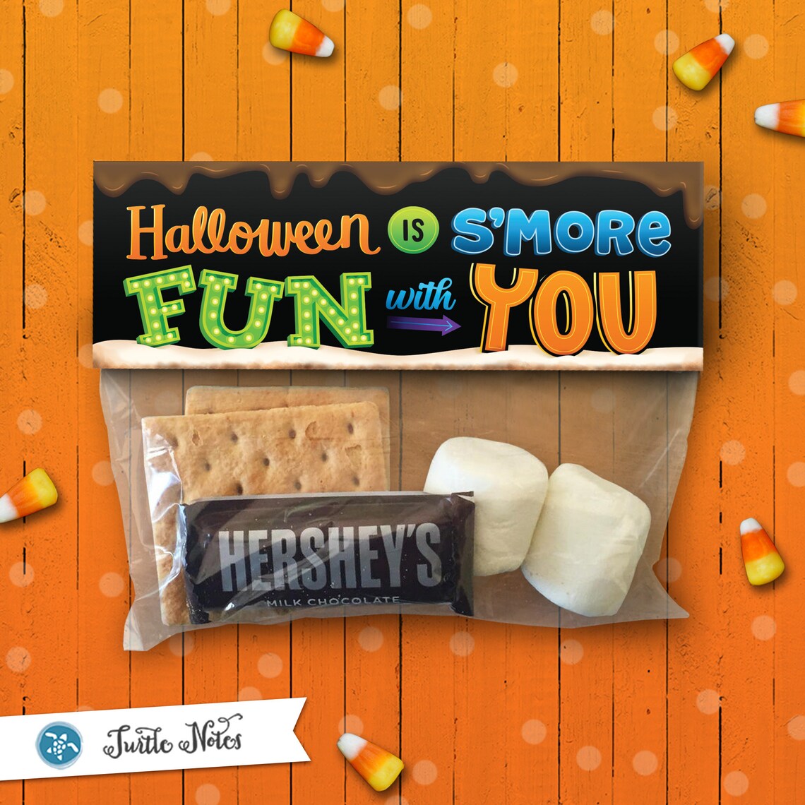 Printable Halloween Treat Bag Toppers | S’mores Theme | 4 Trick-or ...