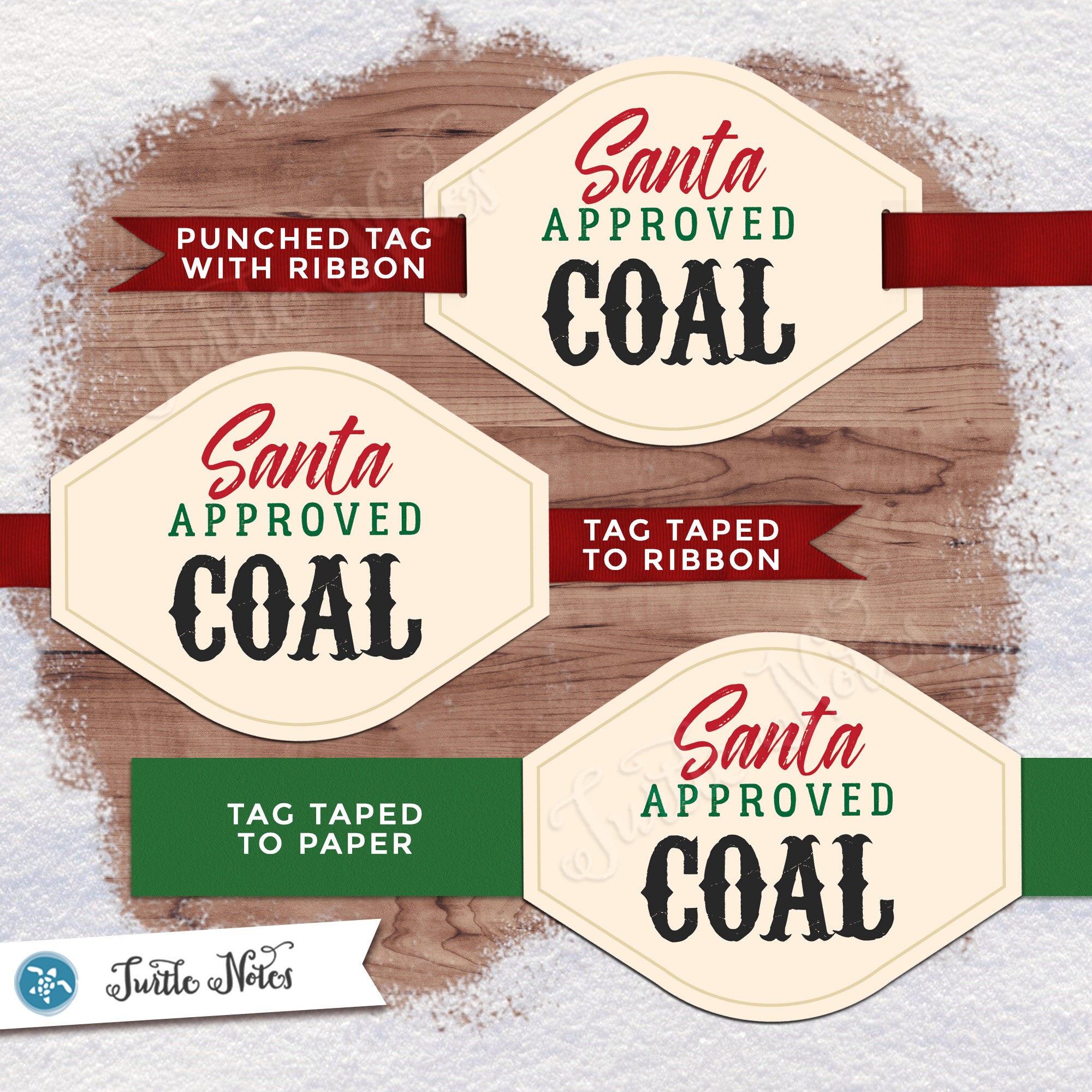 Santa Approved Coal Tag Variation 08 Digital Printable Gift Tags ...