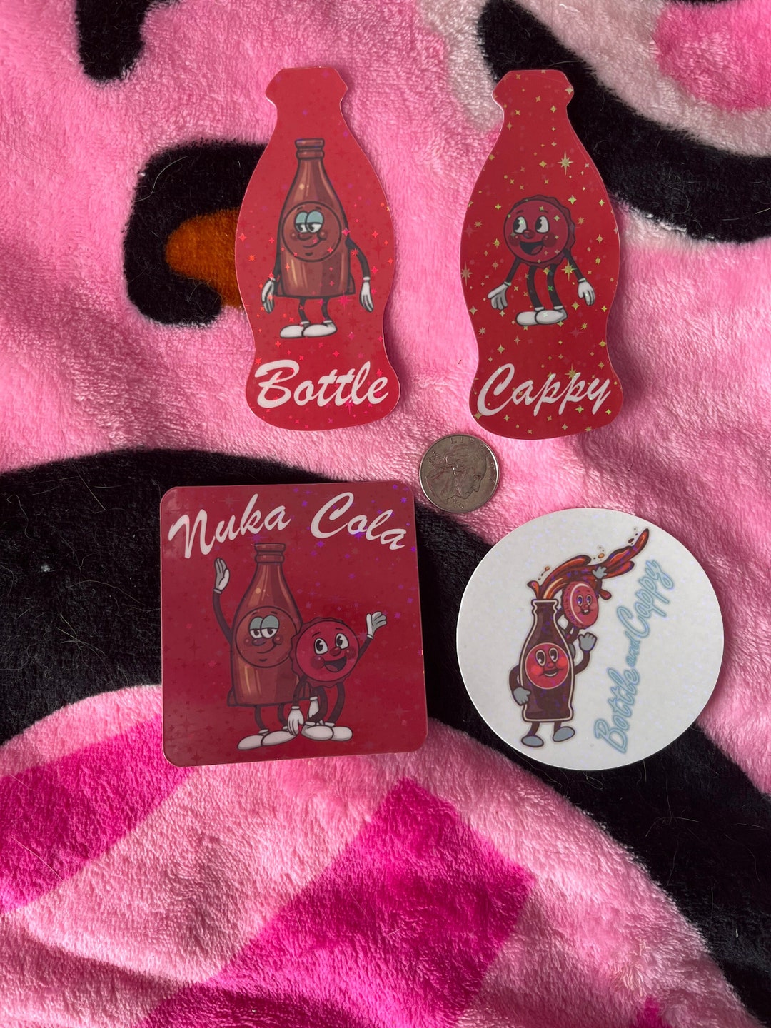 Holographic Cappy and Bottle Fallout Stickers - Etsy