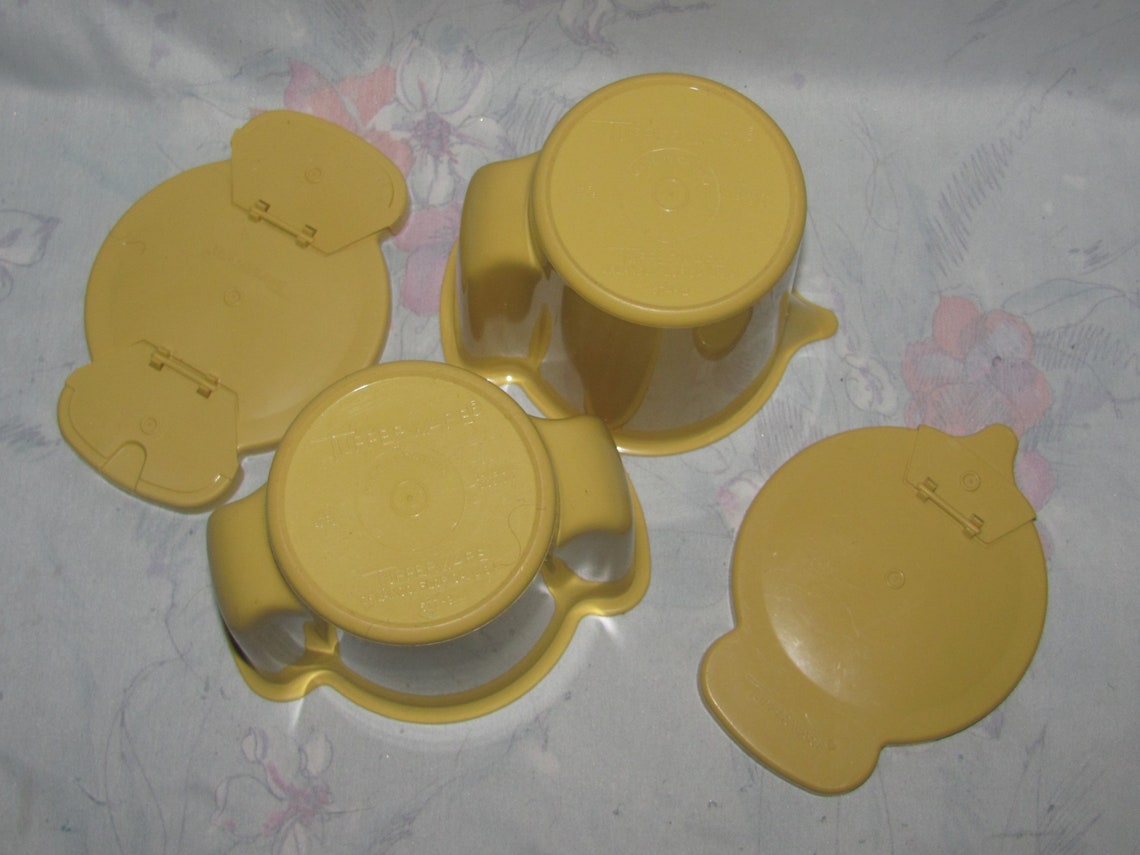Vintage Yellow Tupperware Tea/coffee Set Sugar, Creamer With Flip-up ...