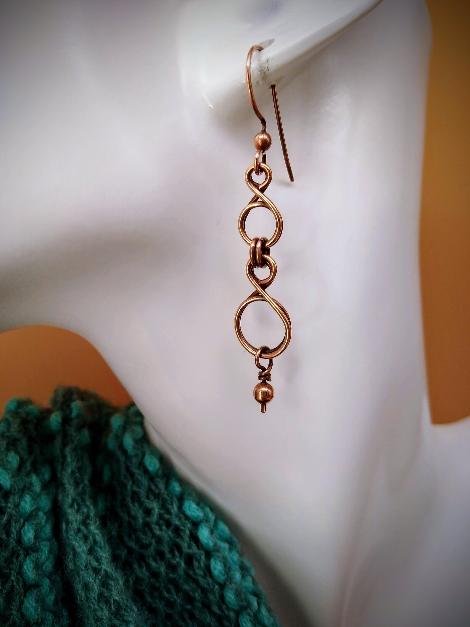 Antiqued Copper Double Quad Loop Dangle Earrings - Etsy