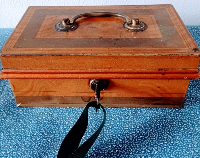Victorian Lockable Metal Cash Box Vintage Office Collectable. C1900s ...