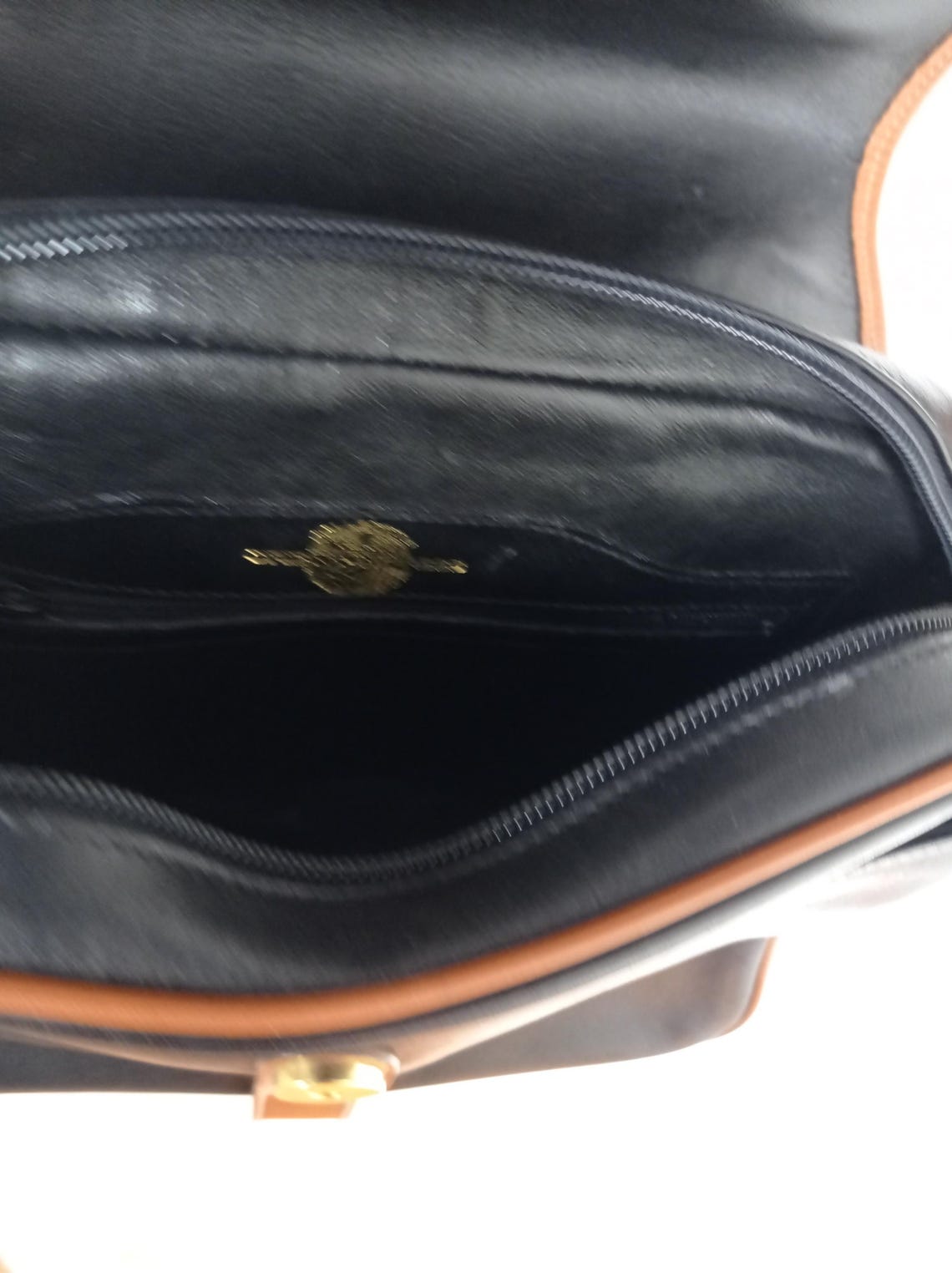 Venice Simplon Orient Express Black Leather & Tan Handbag. Crafted in ...