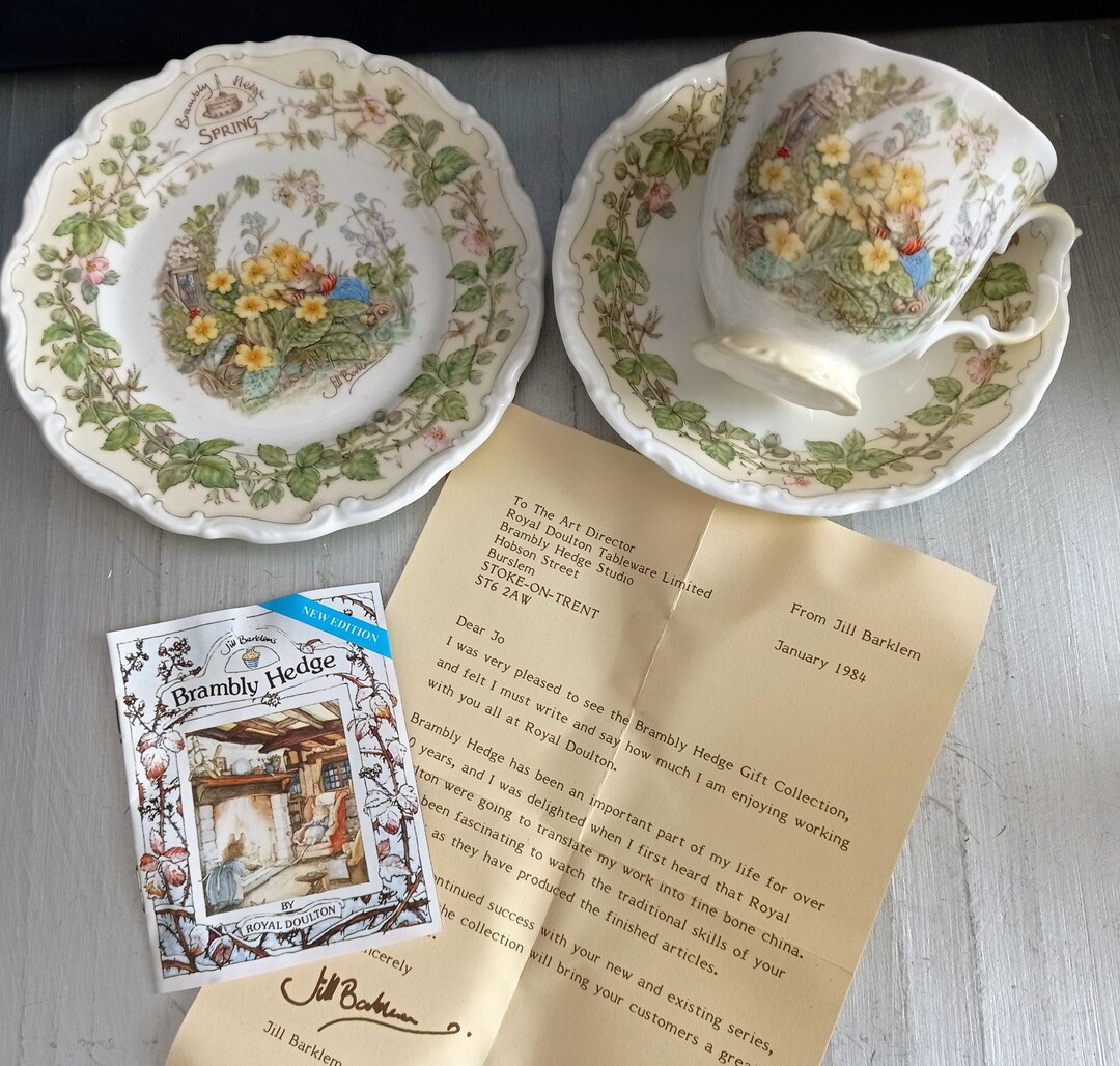Brambly Hedge Spring Cup & Saucer and Plate in Original Box by Royal ...