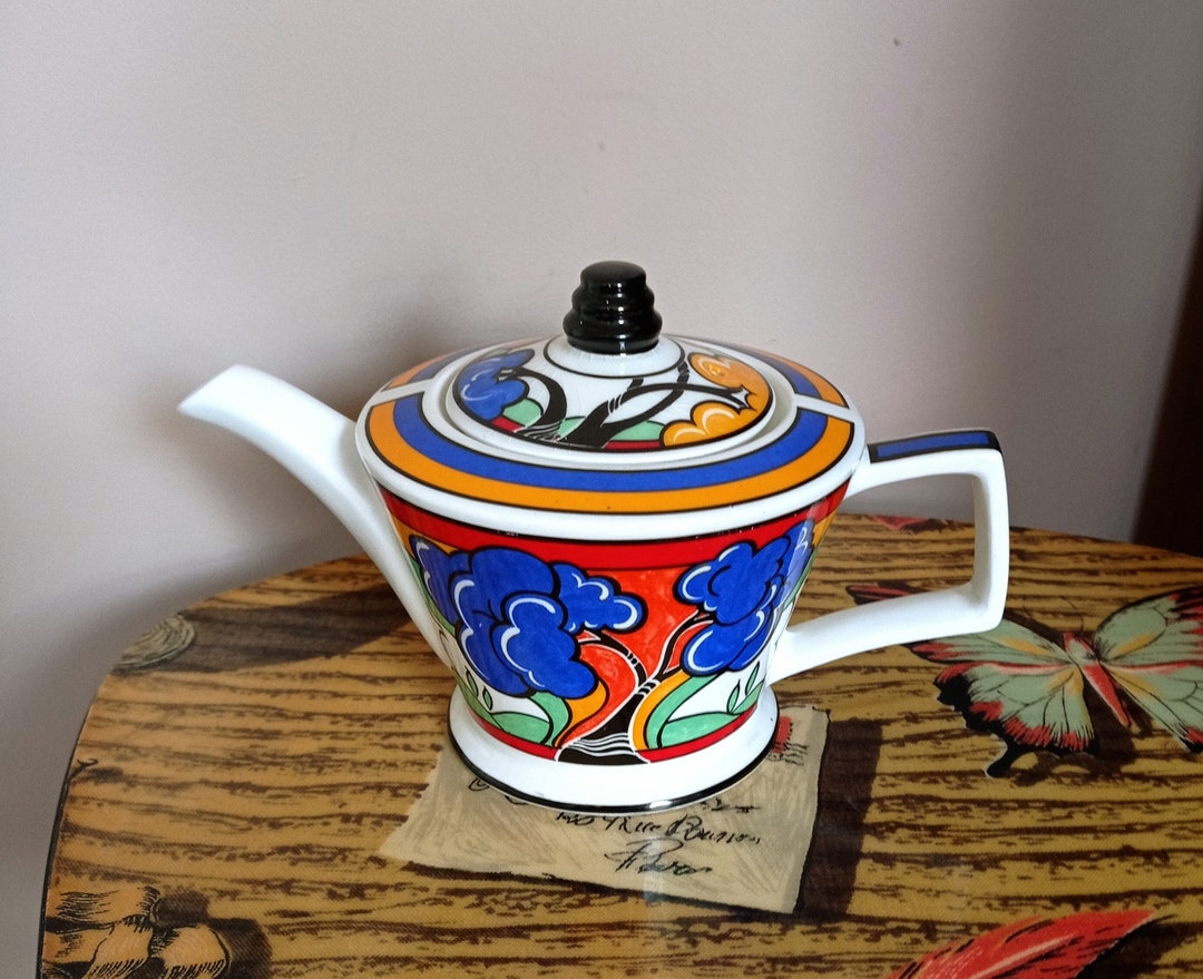 Clarice Cliff Art Deco Teapot Made by Sadler of England, C1950s Holds 1 ...