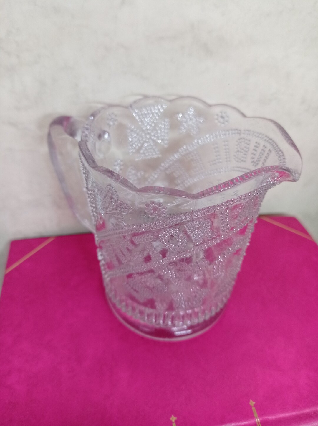 Antique Queen Victoria Golden Jubilee Glass Jug. 1837 1887. Made in ...