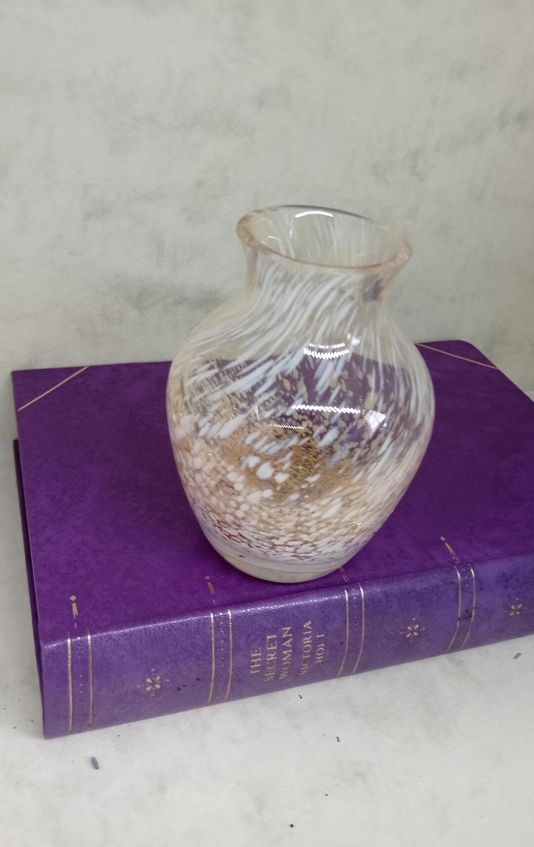 Caithness Glass Vase. Luxurious Yellow and White Swirl Design. Ideal ...