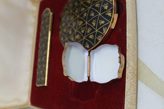 Gold and Black Stratton Powder Compact Mirror, Pill B… - Gem