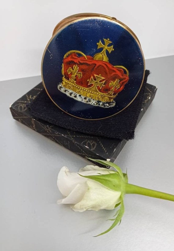 British Crown Powder Compact c1953. Luxury Gift Idea for | Etsy