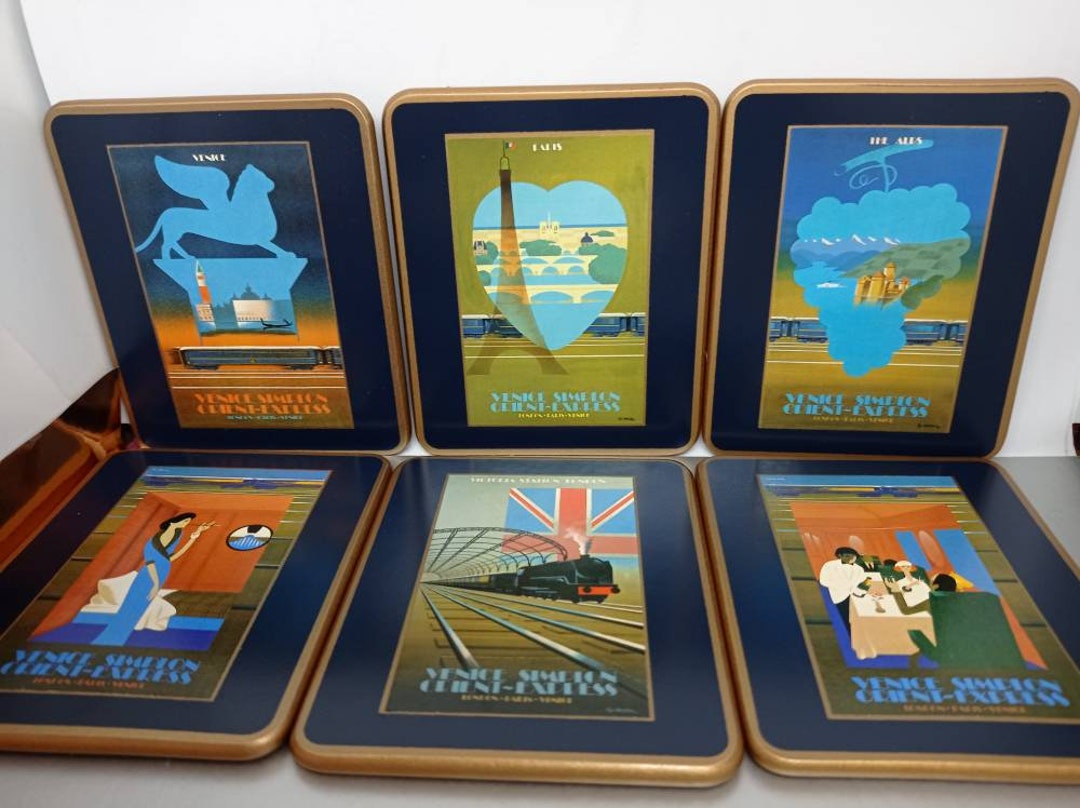 Venice Simplon Orient Express Set of Six Coasters. Artwork by - Etsy