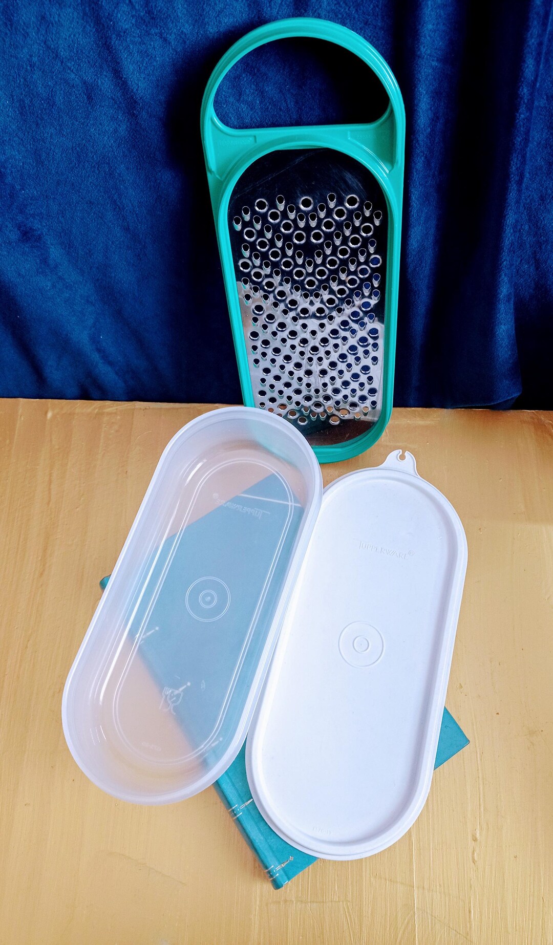 Tupperware Oval Box With Original Lid & Grater Attachment C1960s. Green ...