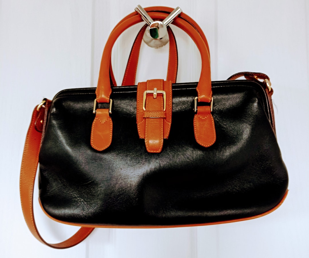 Venice Simplon Orient Express Black Leather & Tan Handbag. Accompanied ...