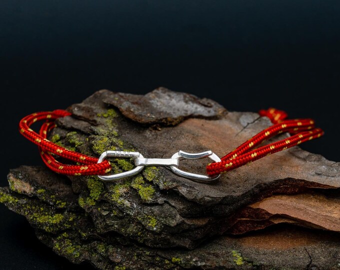 Sterling Silver Climbing Quickdraw Bracelet - Handmade Paracord Jewelry ...