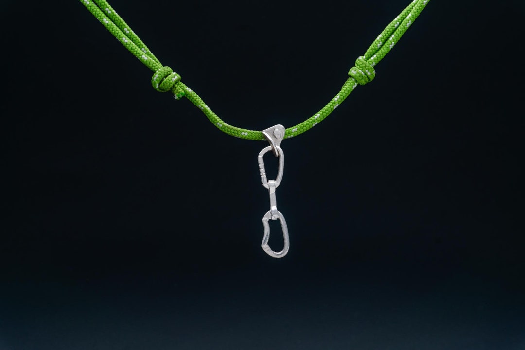 925 Silver Quickdraw Pendant: Climbing Adventure Jewelry - Etsy