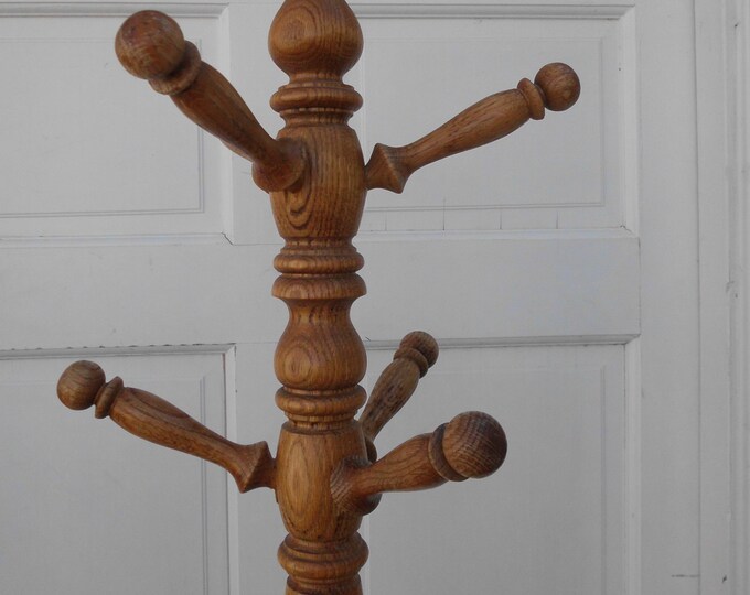 Solid Oak Coat Rack Coat Tree - Etsy