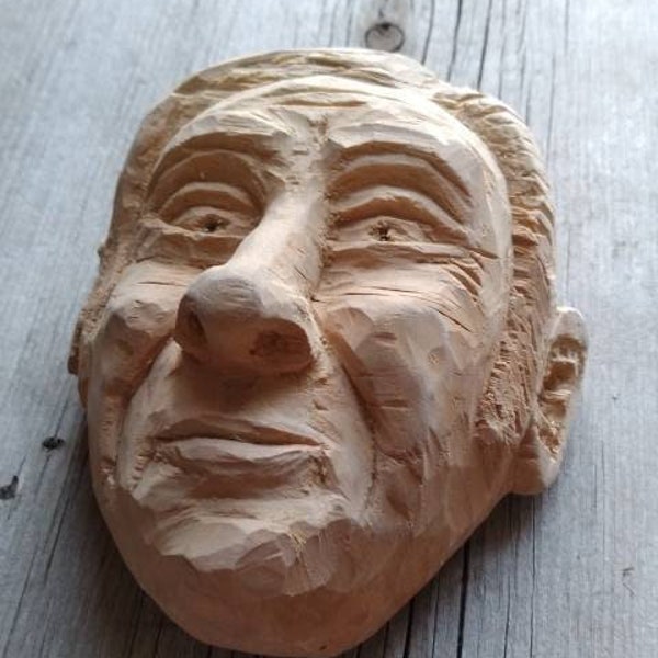 Carved Wood Face - Etsy